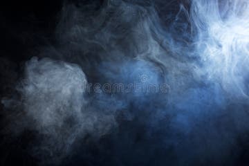 Blue/Grey Smoke on Black Background Stock Photo - Image of spooky, mist ...