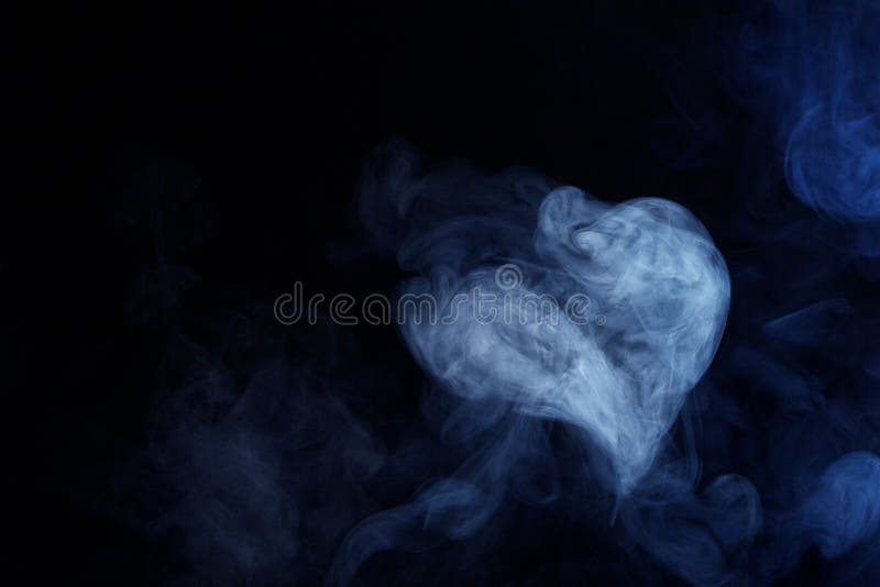 Blue/Grey Smoke on Black Background Stock Image - Image of spray ...