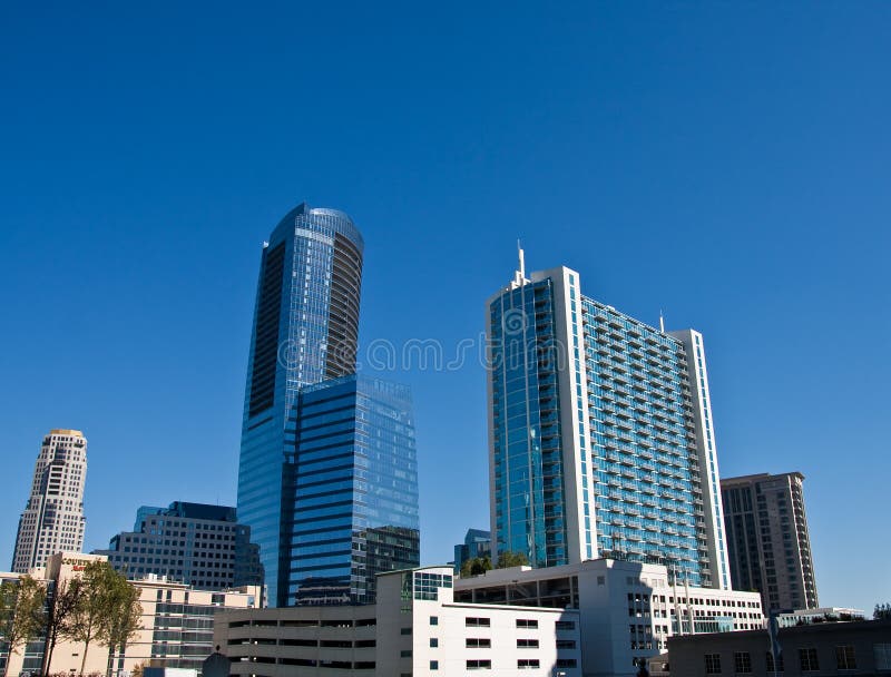 Two Blue Towers stock image. Image of blue, reflection - 2903885