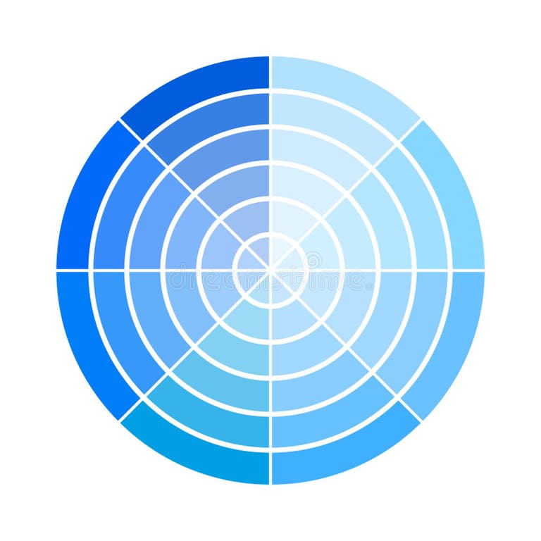 Blue Grid Circle. Abstract Geometric Shape. Radial Gradient Pattern ...