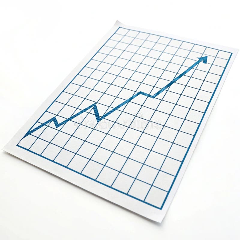 Blue Grid Line Chart Showing Rising Data Stock Illustration ...