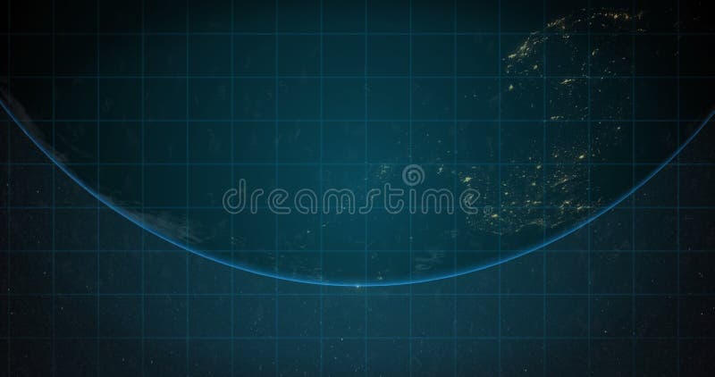 Blue Grid Over Part of Globe with Illuminated Network Points Stock ...