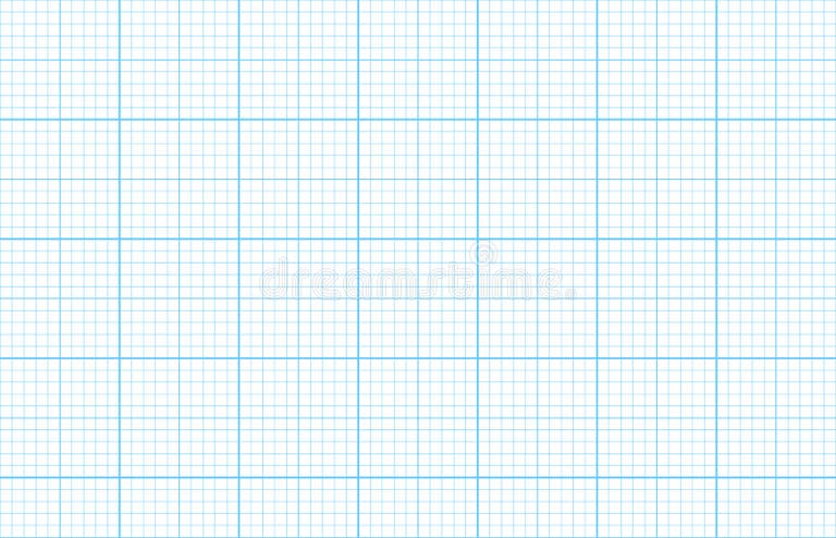 Blue Grid Paper Pattern. Checkered Sheet Template for Notebook Page in ...
