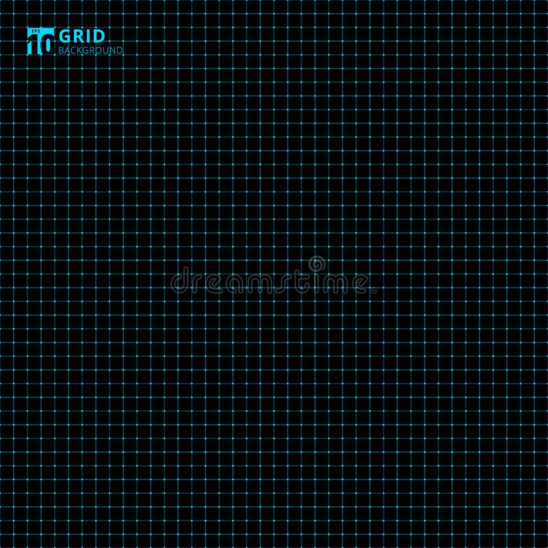 Blue Grid Seamless on Black Background. Graph Paper Square Pattern ...