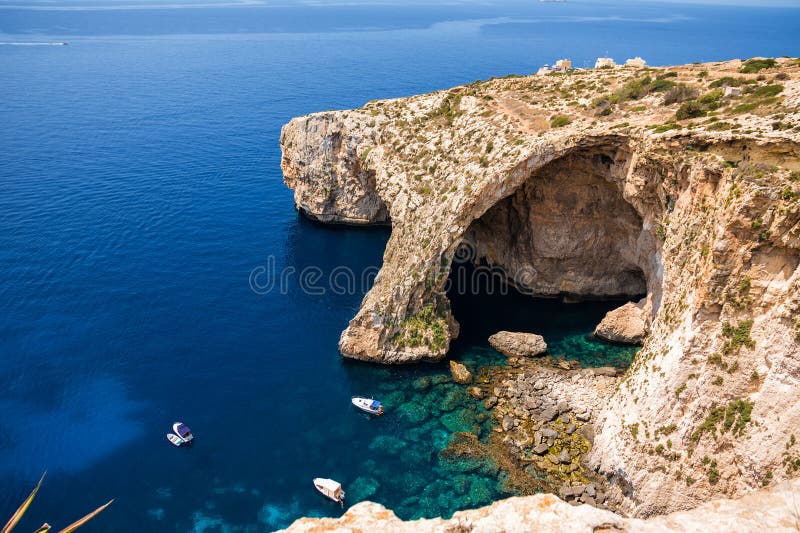 Blue Grotto Arch Seen from Above (Malta Stock Image - Image of outdoor ...