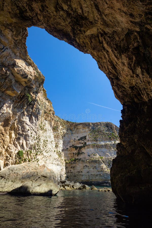 Blue Grotto. stock image. Image of grotto, bright, mediterranean - 94067353