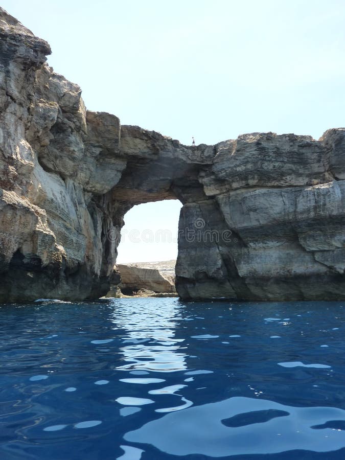 Blue Grotto, Gozo Island, Malta. Stock Photo - Image of cliff, azure ...