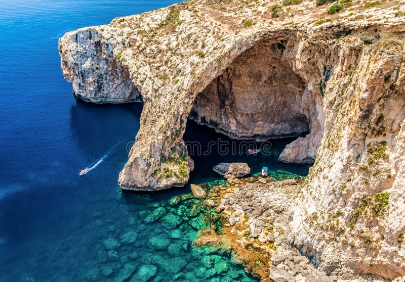 Blue Grotto in Malta stock photo. Image of gozo, coast - 209196704