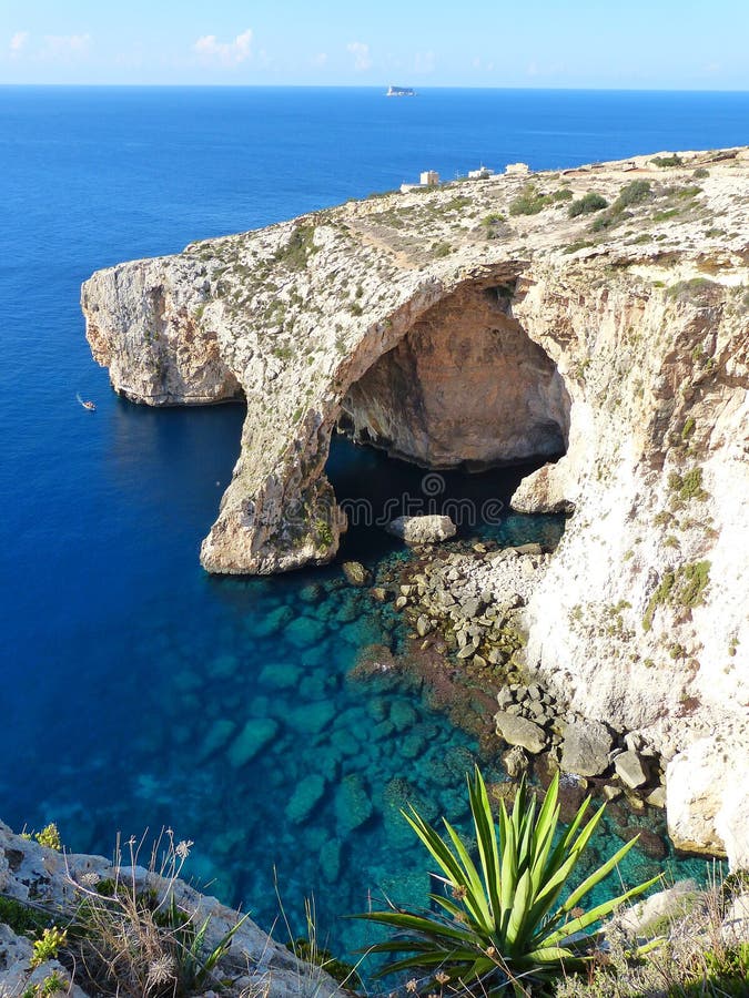 The Blue Grotto. stock image. Image of mediterranean - 73924587