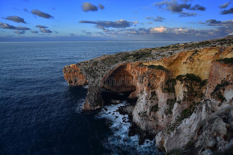 Blue Grotto. stock photo. Image of grotto, natural, arch - 113756612