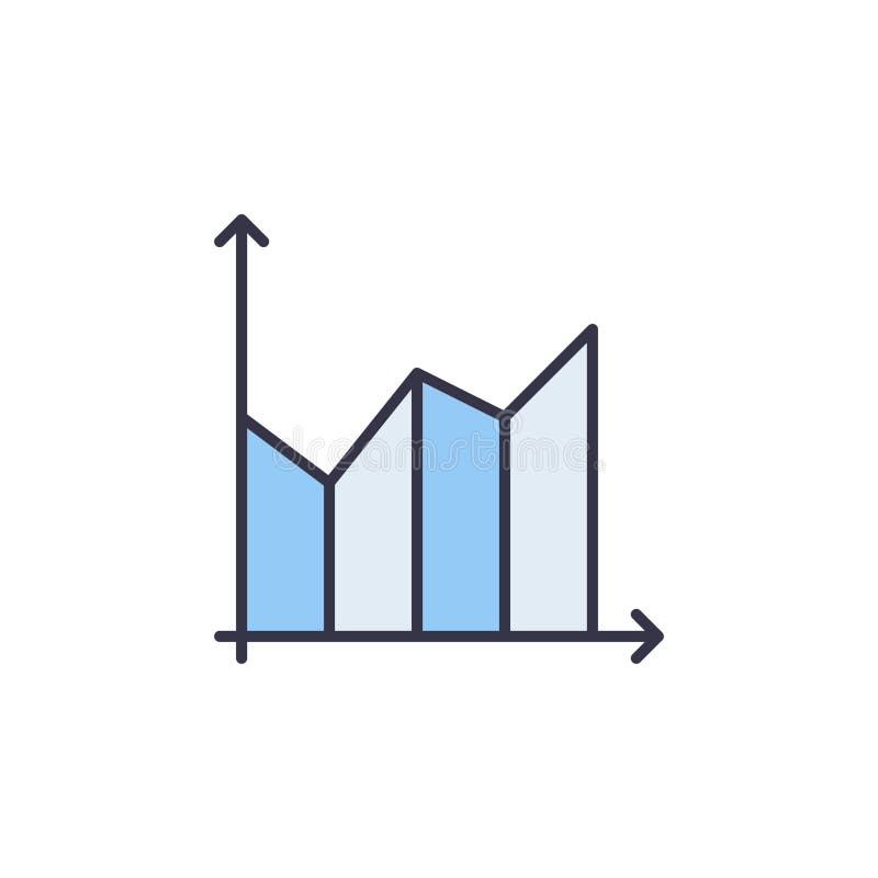 Blue Growing Graph Vector Concept Creative Icon or Symbol Stock Vector ...