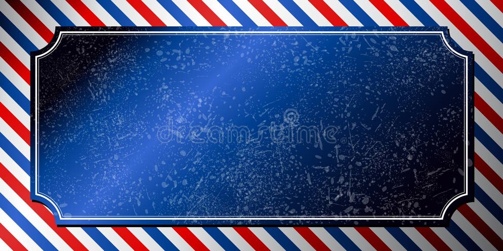 Blue Grunge Barber Background with Stripes, Blue Plain with Frame Stock ...