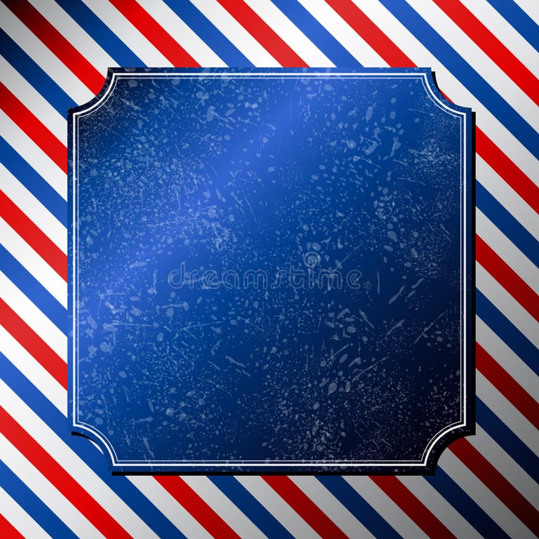 Blue Grunge Barber Background with Stripes, Blue Plain with Frame Stock ...