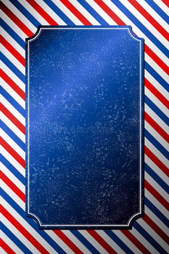 Blue Grunge Barber Background with Stripes, Blue Plain with Frame Stock ...