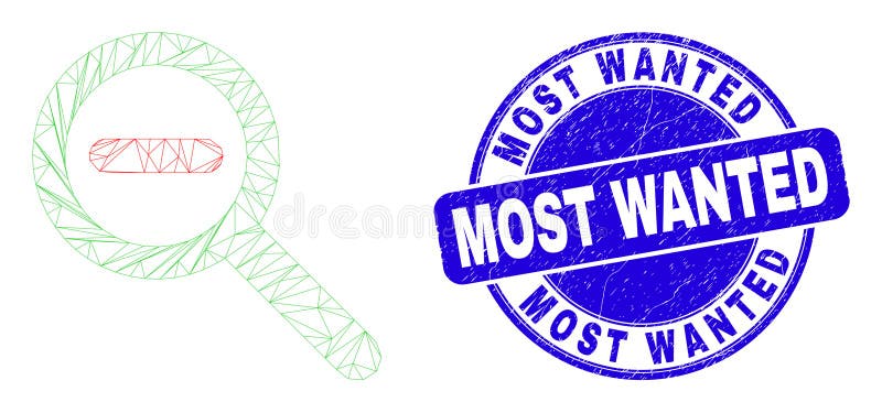 Blue Grunge Most Wanted Seal and Web Mesh Reduce Scale Stock ...