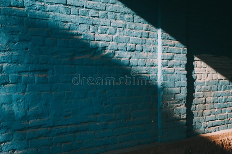 Blue Grunge Texture, Bright Blue Wall with Shadow. Stock Photo - Image ...
