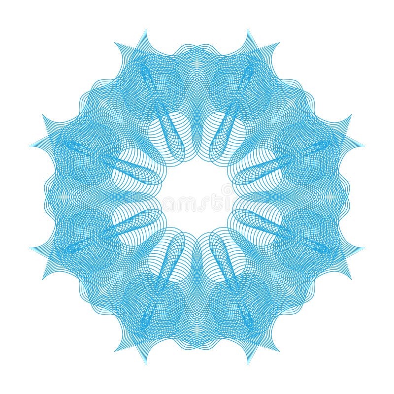 Blue Guilloche Rosette or Spirograph Background Vector Illustration ...