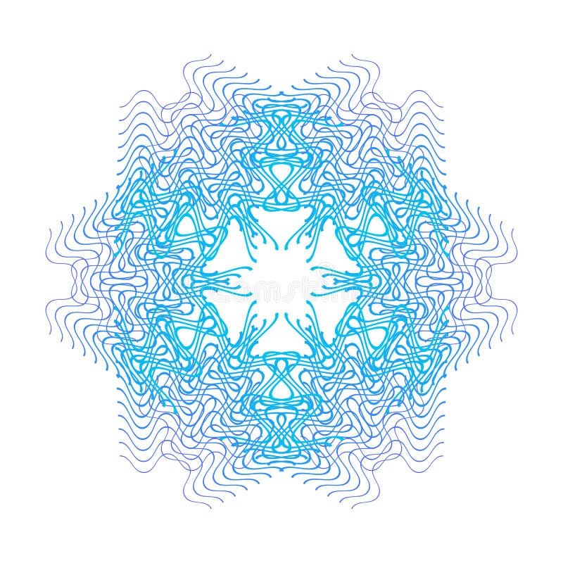 Blue Guilloche Rosette or Spirograph Background Vector Illustration ...