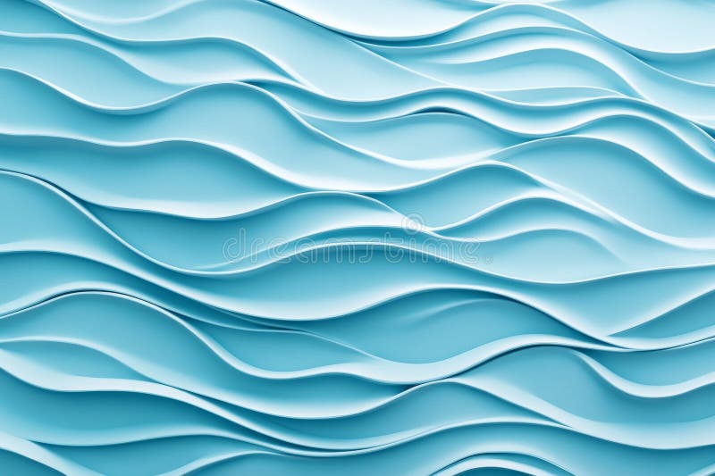A Blue Gypsum Panel with a Wavy Form Pattern, Creating a Volumetric ...