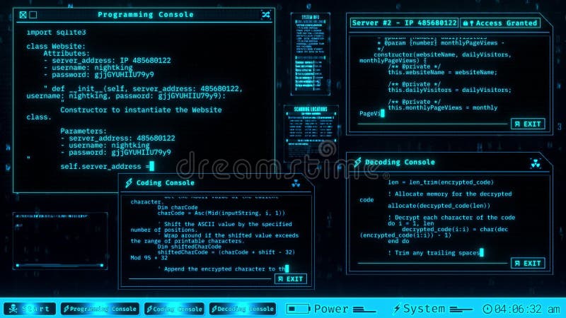 Red Hacker Desktop Console With Scrolling Programming Code Loop Overlay Background Stock Video