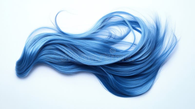 Blue Hair Strands on White Background Stock Illustration - Illustration ...