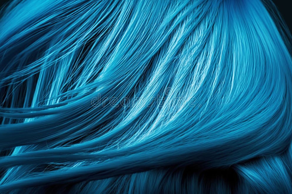 Blue Hair Texture Background. Generative AI. Stock Illustration ...