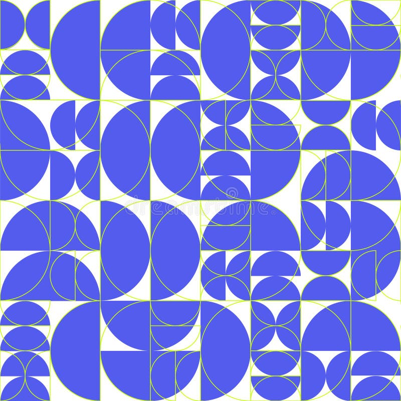 Blue Half Circle Seamless Pattern Stock Illustration - Illustration of ...