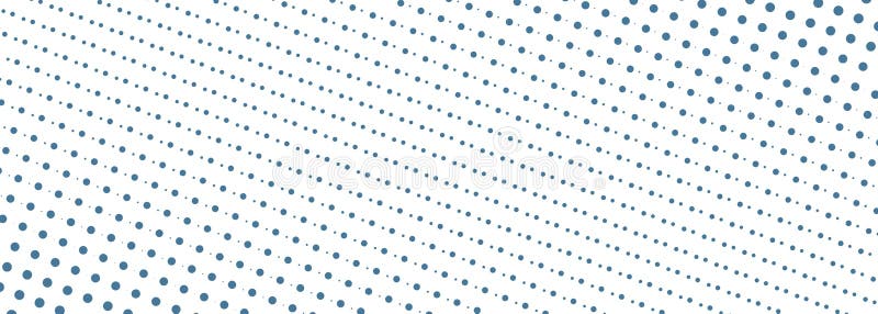 Blue Halftone Dot Texture Overlay on White Wide Background. Stock ...