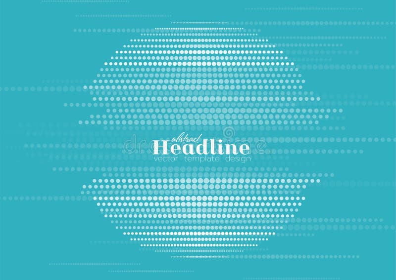 Blue Halftone Dotted Circle with Glitch Effect Abstract Minimal ...