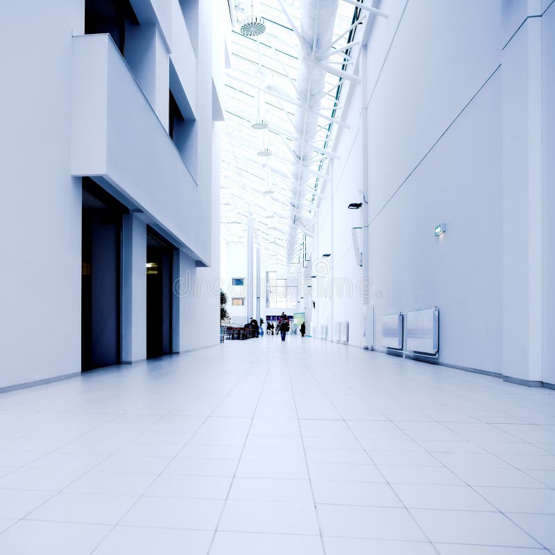 Blue hall of office stock image. Image of inside, centre - 7848965