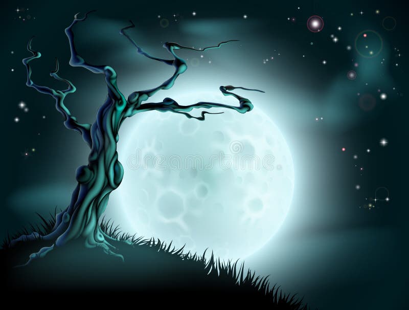 Moon Clip Art Tree 30+ Tree House Night Stock Illustrations,