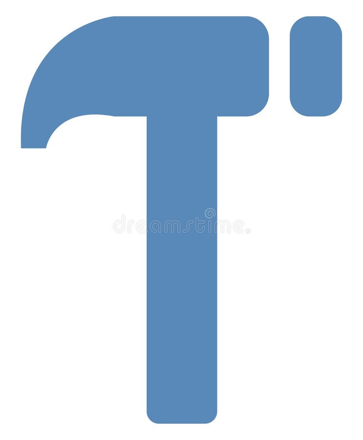 Blue Hammer Icon Isolated on Blue Background. Tool for Repair ...