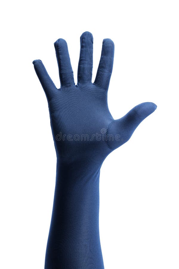 Blue hand stock photo. Image of hand, five, fingers, spandex - 16311106