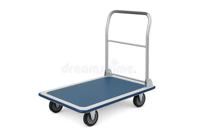 A Blue Hand Cart with Wheels for Moving Heavy Items Easily Stock ...