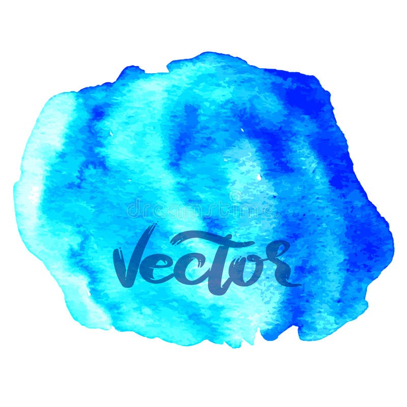 Blue Hand Drawn Watercolor Drops Vector Illustration Stock Vector ...