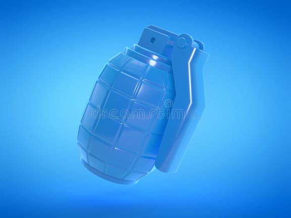 A blue hand grenade stock illustration. Illustration of danger - 165076497