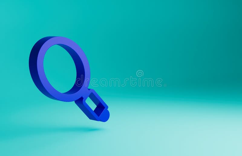 Blue Hand Mirror Icon Isolated on Blue Background. Minimalism Concept ...
