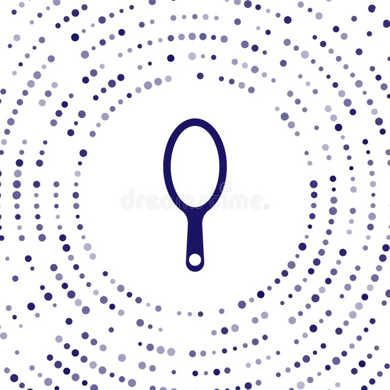 Blue Hand Mirror Icon Isolated on White Background. Abstract Circle ...