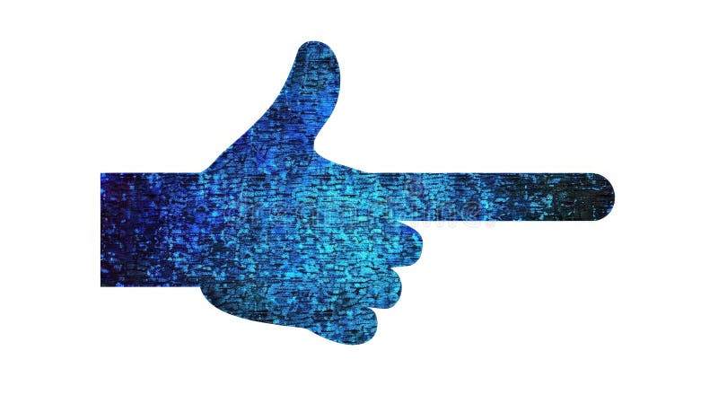 A Blue Hand Pointing To the Right Stock Image - Image of thumb, hand ...