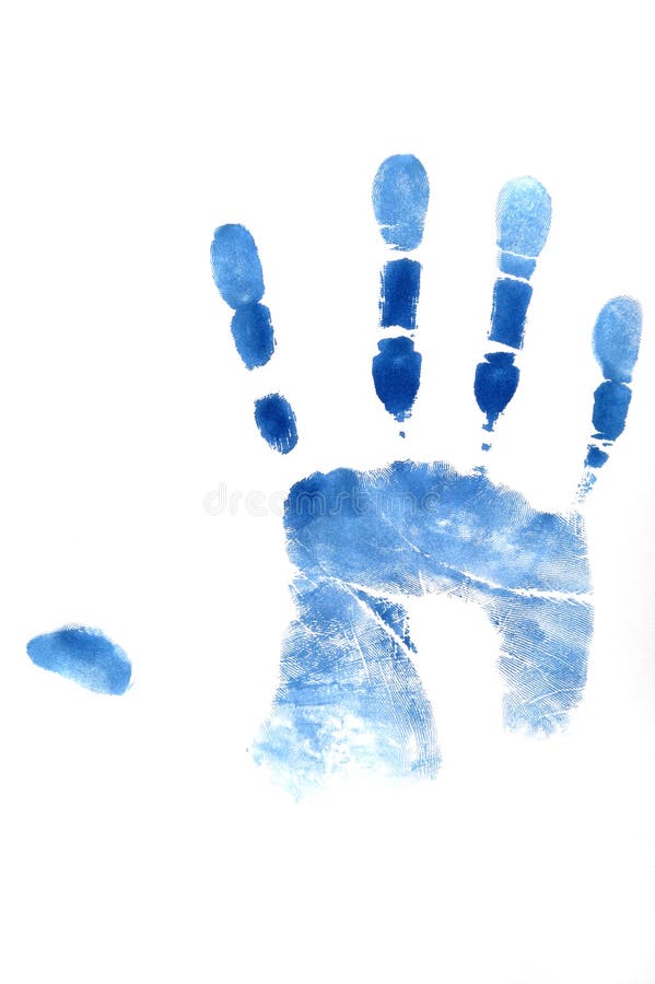 Blue hand print stock illustration. Illustration of hand - 8556776