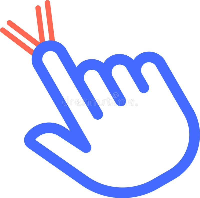 Blue Hand Using an Index Finger for Clicking or Selecting, Representing ...