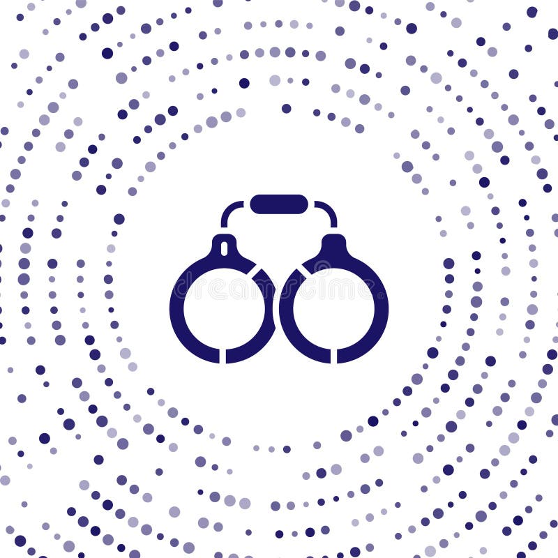 Blue Handcuffs Icon Isolated on White Background. Abstract Circle ...