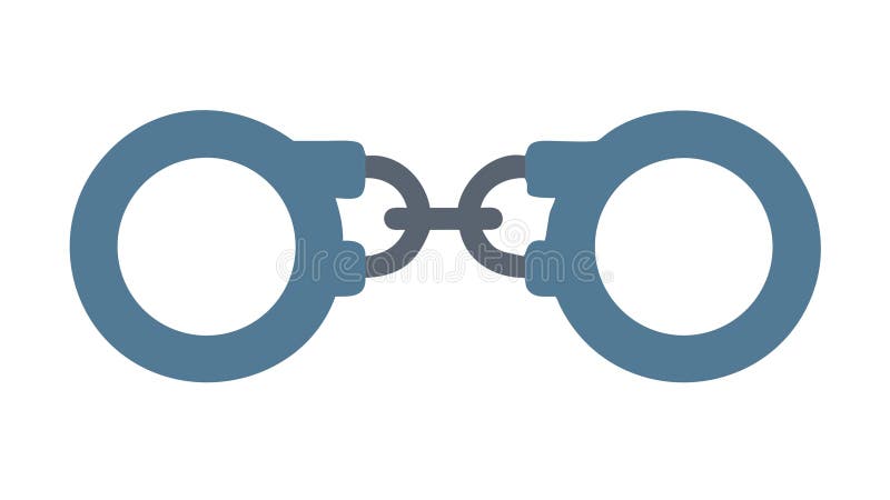 Blue Handcuffs Law and Order Icon, Vector Design Generative AI Stock ...