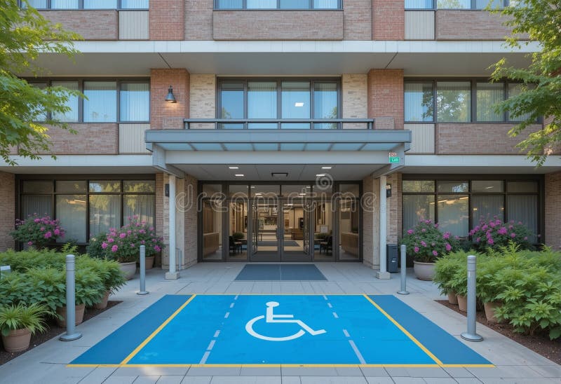 A Blue Handicap Parking Space is Marked with a Handicap Symbol Stock ...