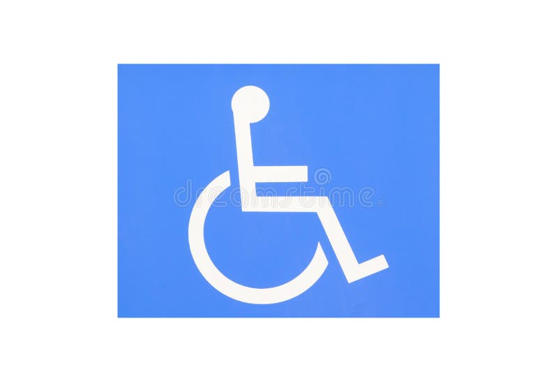 Blue Handicap Sign on the Street - a Symbol for Mobility Aid for People ...