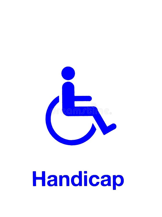 Blue Handicap Sign Isolated on White Background Stock Illustration ...