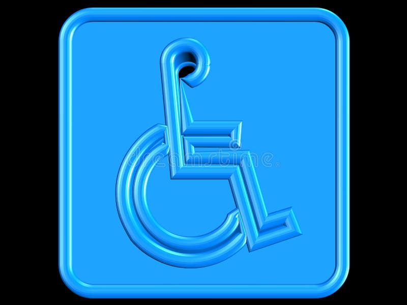 Blue handicap symbol stock illustration. Illustration of colors - 12870950