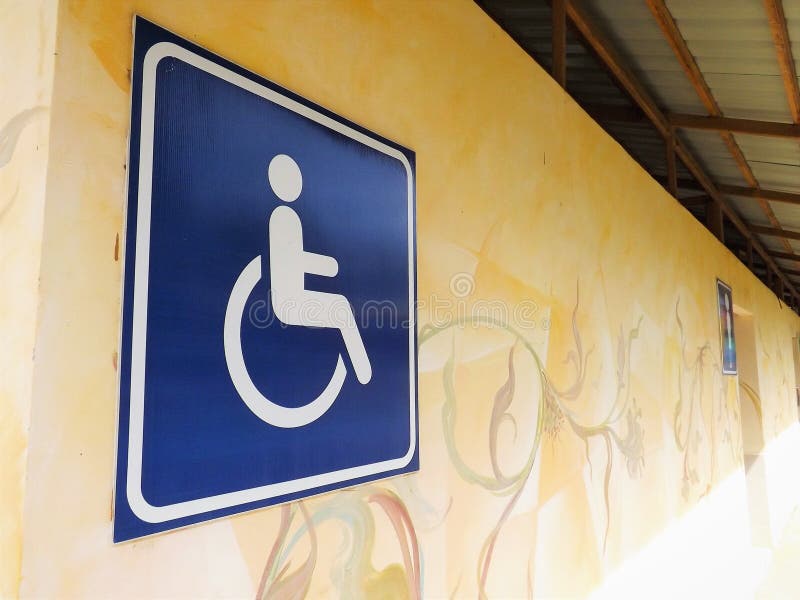 Blue handicapped sign stock image. Image of disabled - 130683415