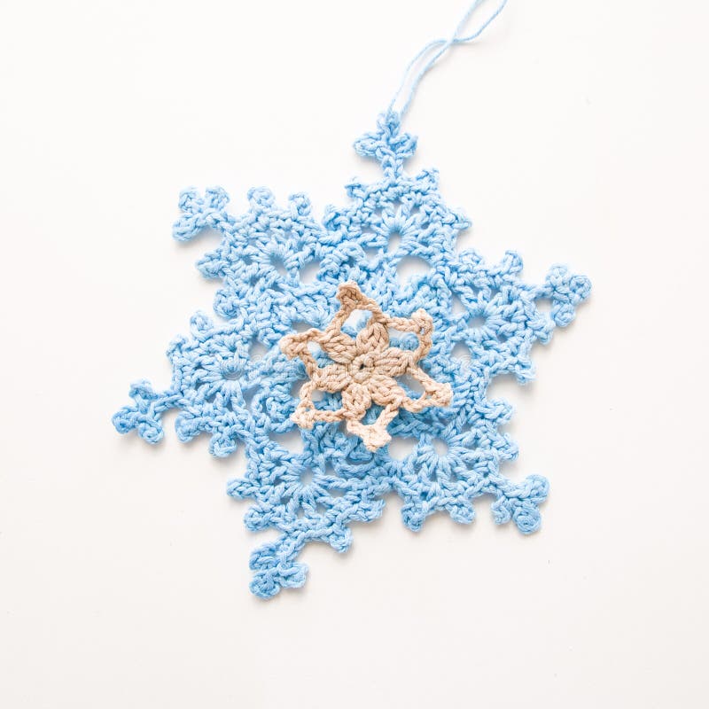 Crochet Snowflake stock image. Image of croshet, purple - 203474325
