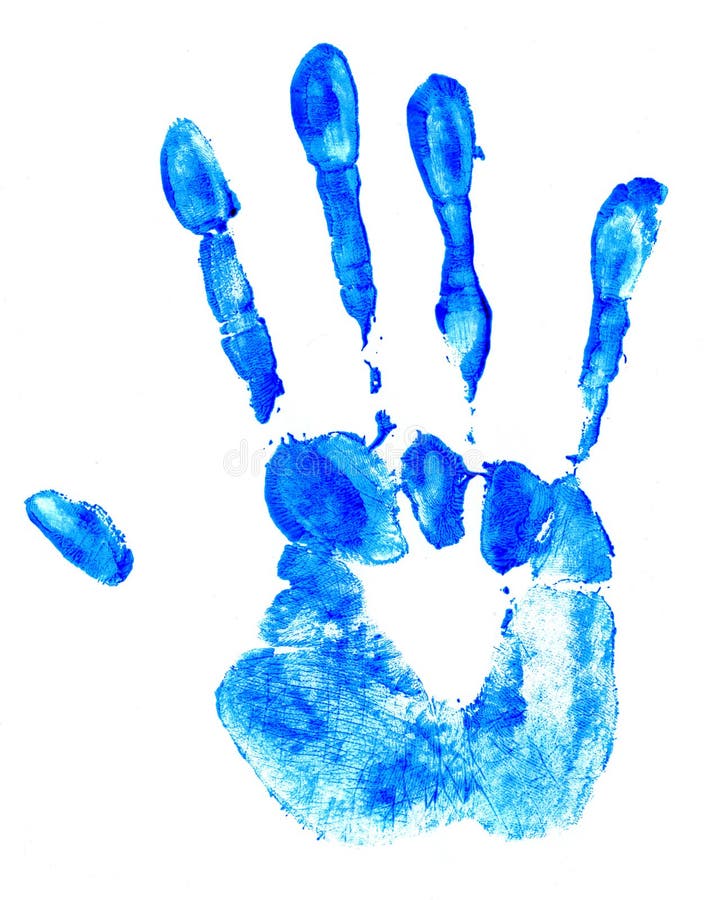 Blue handprint stock illustration. Illustration of palm - 292568070